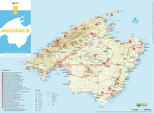 Mallorca Karte Urlaubsorte